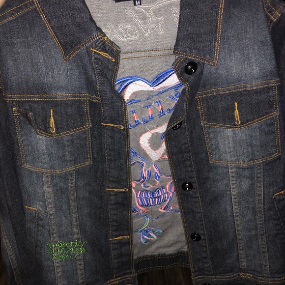 Ed Hardy | Jackets & Coats | Ed Hardy Blue Jean Jacket | Poshmark